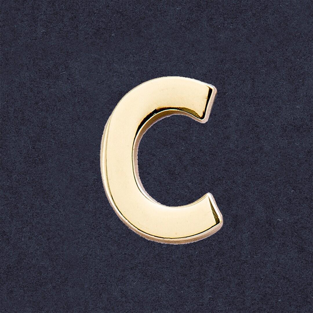 Golden Letter C Enamel Pin Alpbabet Lapel Pin Gold Letter - Etsy