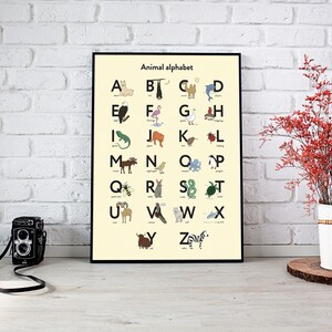 Animal Alphabet Poster - ABC Poster - Kids Educational Poster - Instant ...