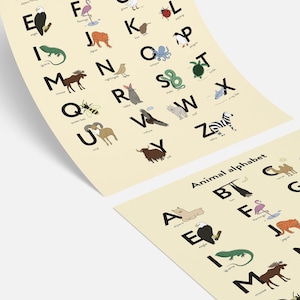 Animal Alphabet Poster - ABC Poster - Kids Educational Poster - Instant ...