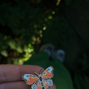 Butterfly Enamel Pin - Orange Butterfly - Bug Lapel Pin - Butterfly ...