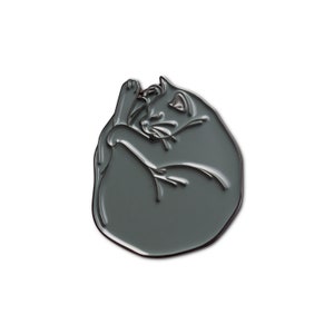 Sleeping Cat Enamel Pin Witch Cat Pin Grey Cat Pin Cat Lapel Pin Cat ...