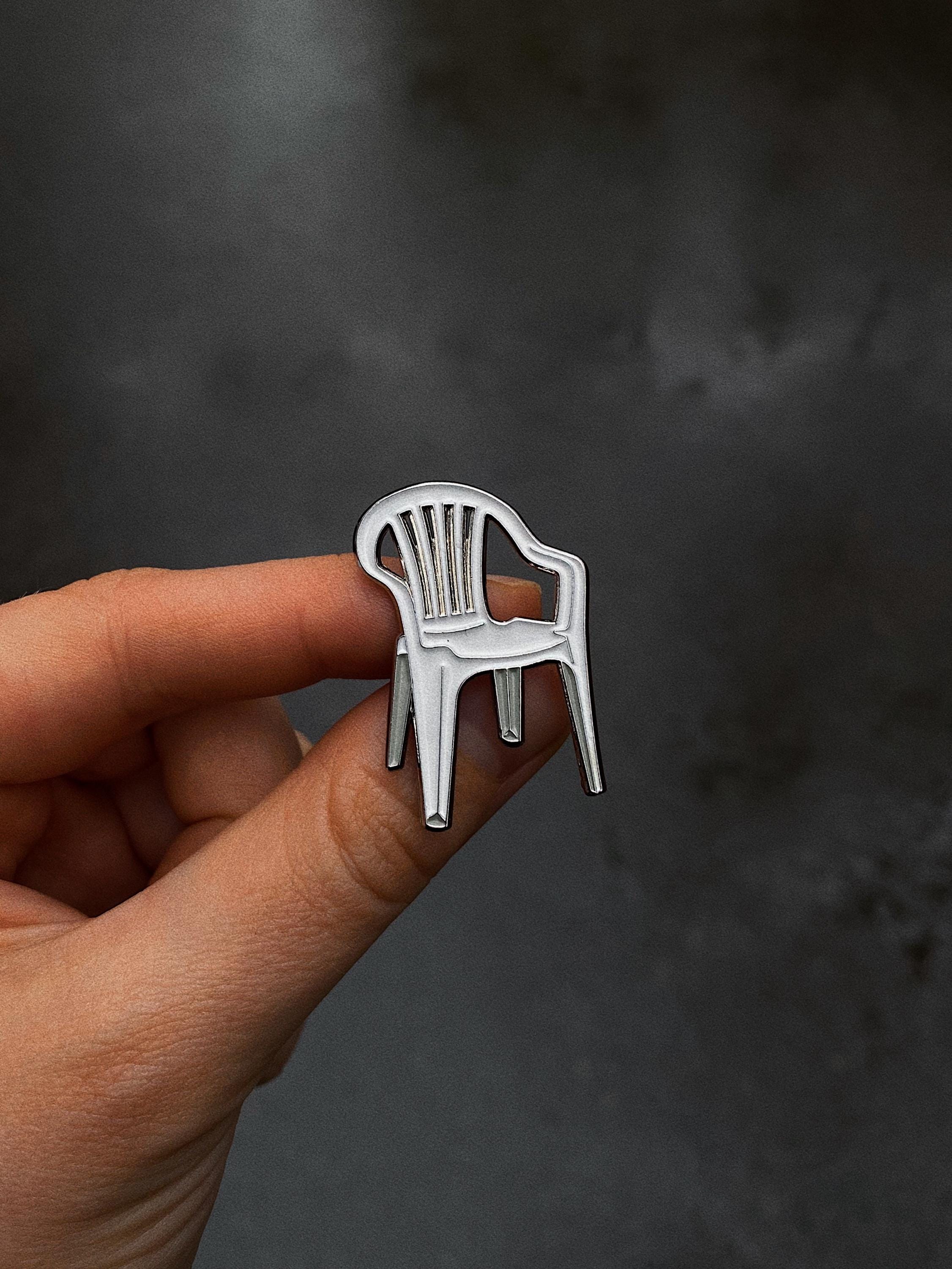White Plastic Chair Enamel Pin - Monobloc Chair Lapel Pin - the Iconic ...