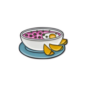 Pink Cold Soup Pin - Lithuania Enamel Pin - Iconic Lithuanian Food ...