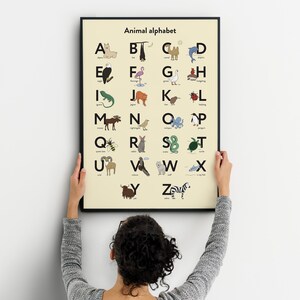 Animal Alphabet Poster - ABC Poster - Kids Educational Poster - Instant ...