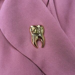 Enamel Pin Golden Tooth Pin Dental Lapel Pin Dentist Gift Dental ...