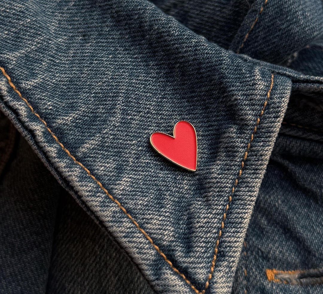 Red Heart Enamel Pin - Little Red Heart Pin - Love Enamel Pin - Tiny ...