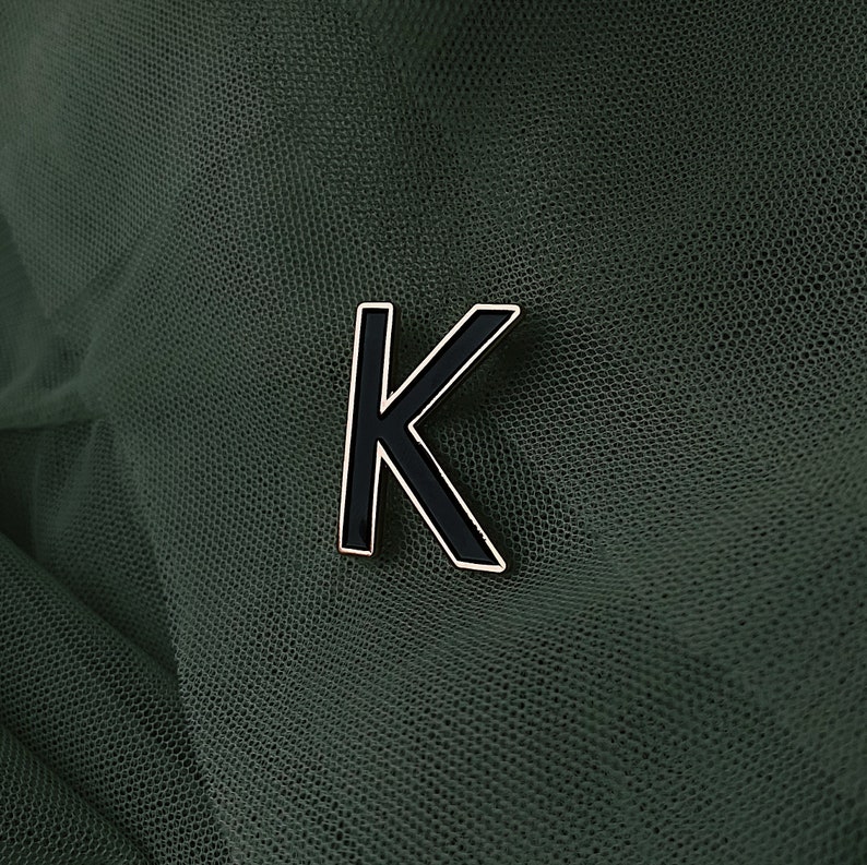 Letter K Enamel Pin - Letter K Lapel Pin - Initial Letter Patch ...