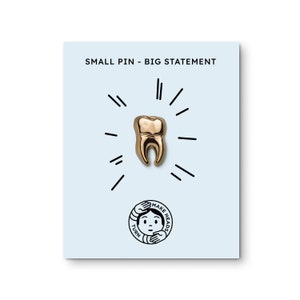 Enamel Pin Golden Tooth Pin Dental Lapel Pin Dentist Gift Dental ...
