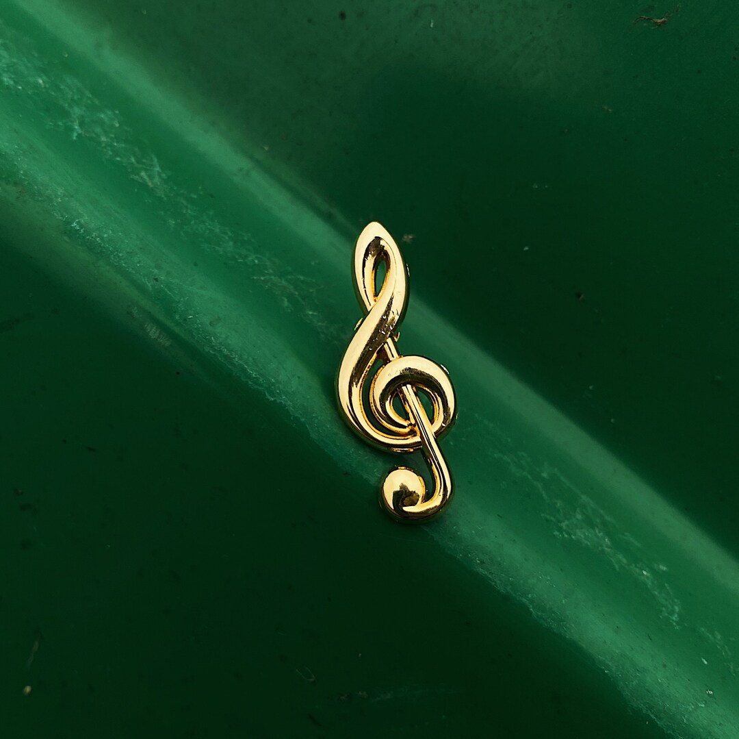 Golden Treble Clef Enamel Pin Music Lapel Pin Pianist Pin Composer Pin ...
