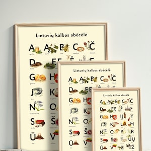 Lithuanian Alphabet Poster Lithuanian Gift Alphabet Print - Etsy