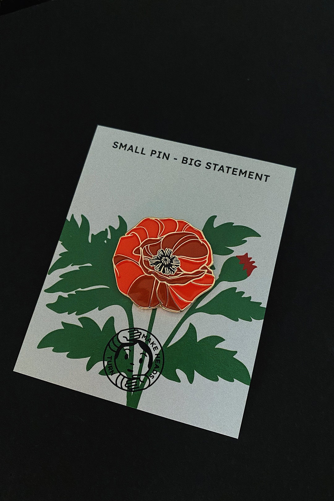 Poppy Enamel Pin Red Poppy Lapel Pin Nature Pin Poppy - Etsy