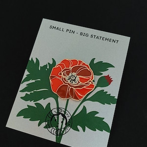 Poppy Enamel Pin Red Poppy Lapel Pin Nature Pin Poppy Flower Flower ...