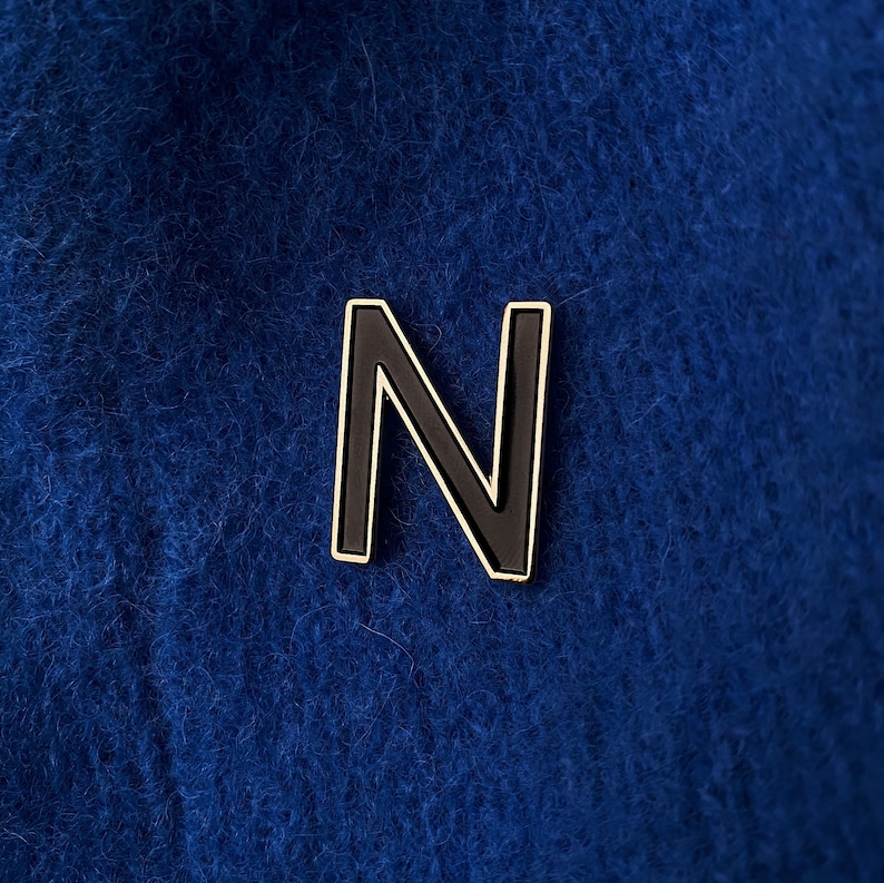 Letter N Pin Letter N Lapel Pin Initial Letter Patch - Etsy
