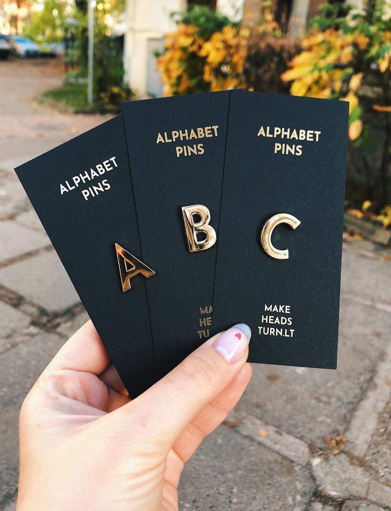 Golden Letter C Enamel Pin Alpbabet Lapel Pin Gold Letter - Etsy