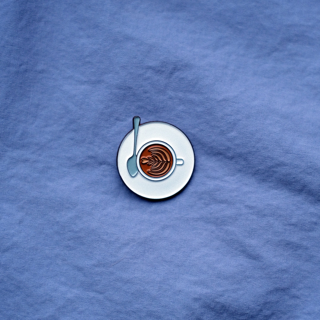 Coffee Cup Pin Coffee Enamel Pin Coffee Art Gift Barista Cafe Gift Cute ...