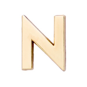 Golden Letter N Enamel Pin - Alphabet Lapel Pin - Gold Letter Pin ...