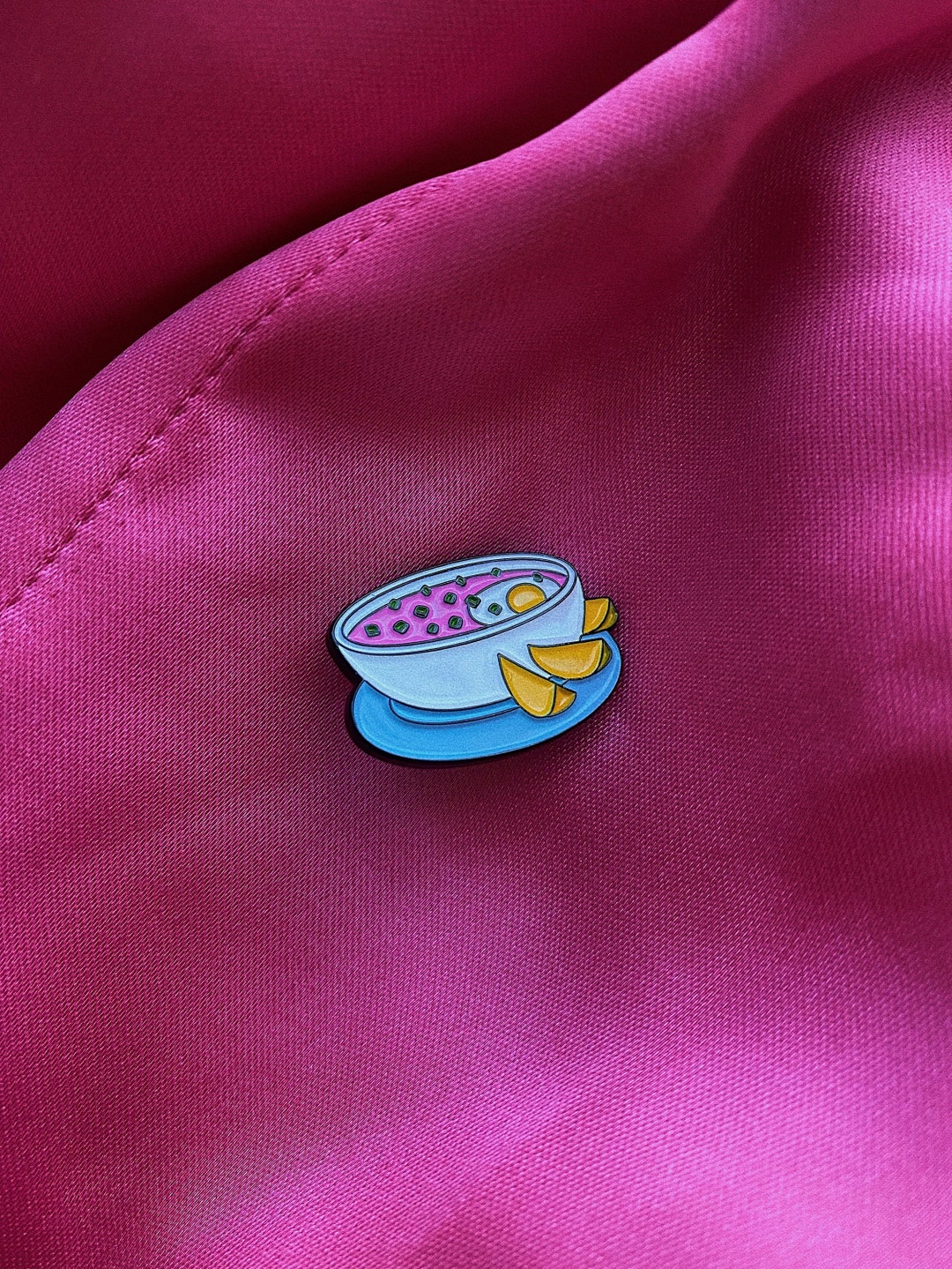 Pink Cold Soup Pin - Lithuania Enamel Pin - Iconic Food Lapel Pin ...