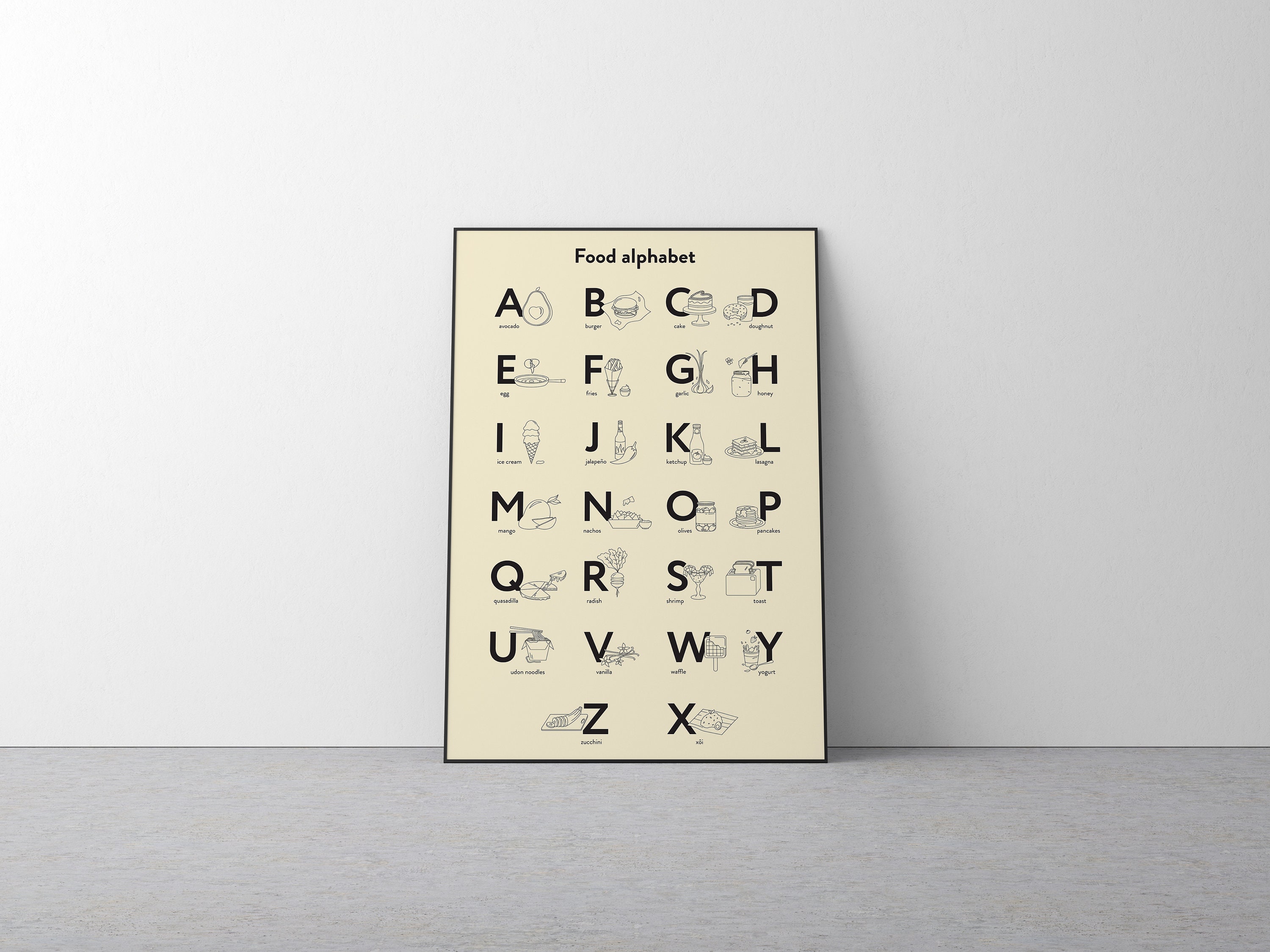 Food Coloring Alphabet Coloring Sheet ABC Poster - Etsy