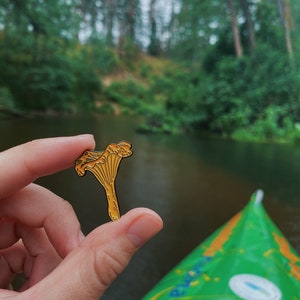 Chanterelle Enamel Pin - Mushroom Lapel Pin - Nature Pin Badge ...