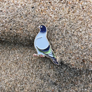 Pigeon Pin Bird Lapel Pin Enamel Pin Bird Lovers Pin Funny Enamel Pin ...