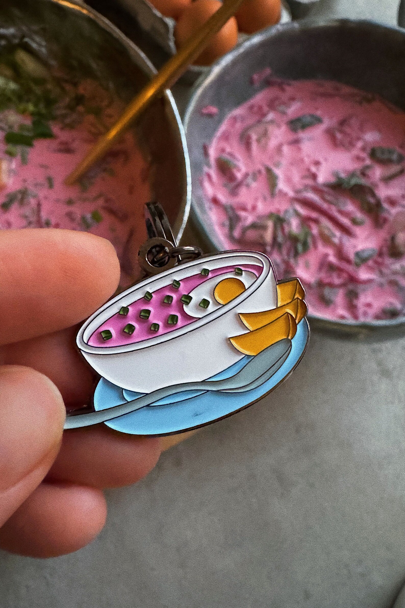Pink Cold Soup Pin - Lithuania Enamel Pin - Iconic Lithuanian Food ...