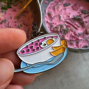 Pink Cold Soup Pin - Lithuania Enamel Pin - Iconic Lithuanian Food ...