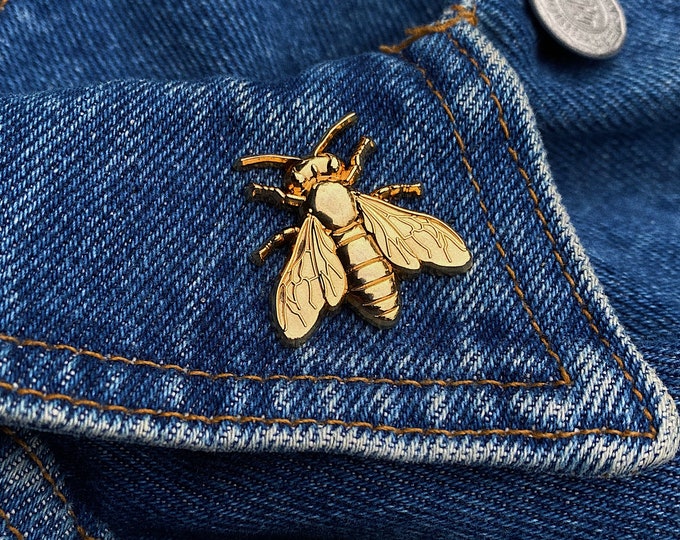 Bumblebee Enamel Pin, Honey Bee Pin, Insect Bug Pin, Rose Gold Pin ...