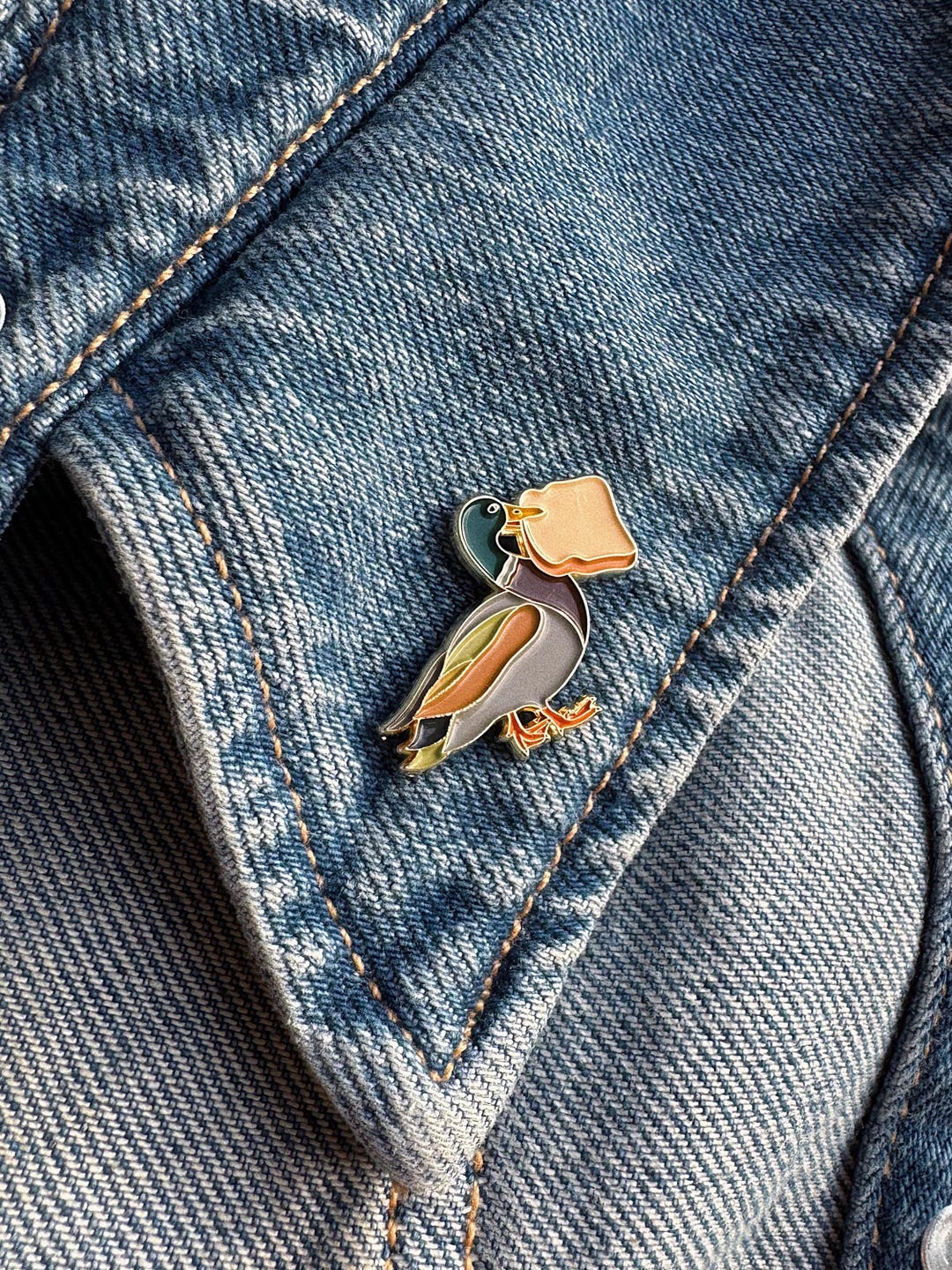 Lucky Duck Enamel Pin - Duck Lapel Pin - Birds Lover Badge - Nature ...