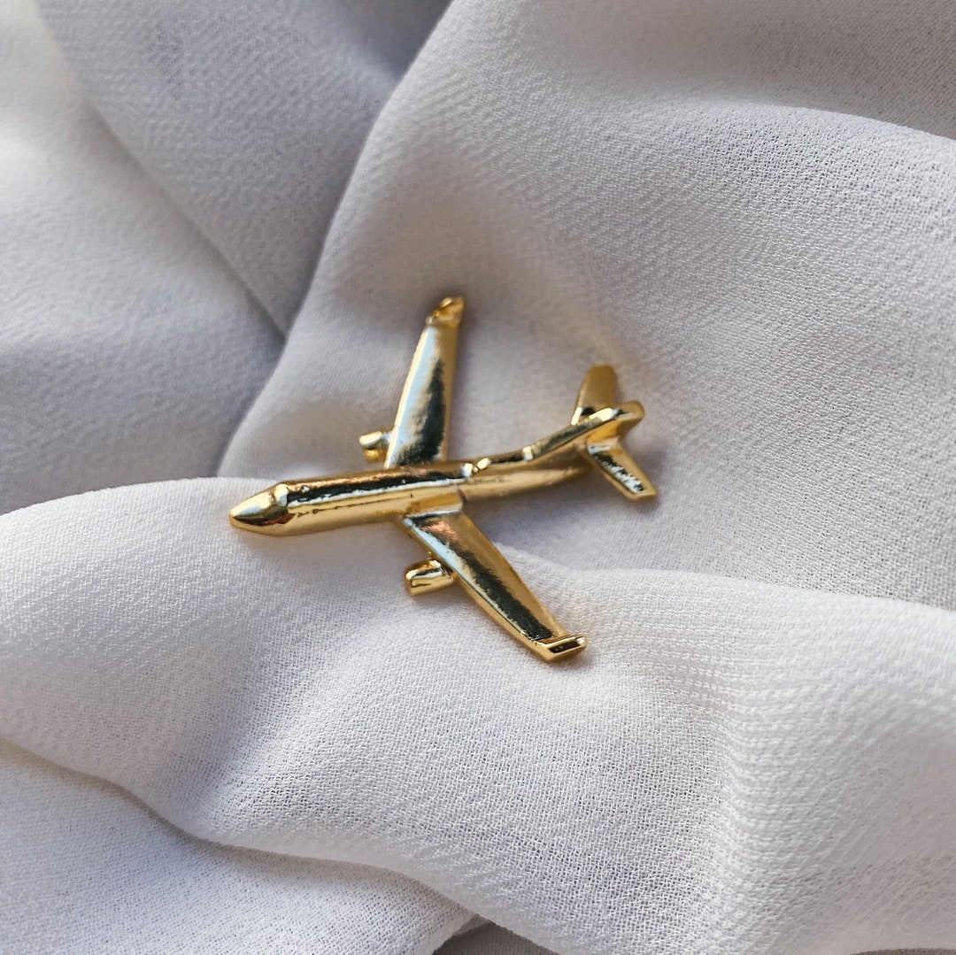Golden Plane Enamel Pin Airplane Lapel Pin Travel Pin - Etsy