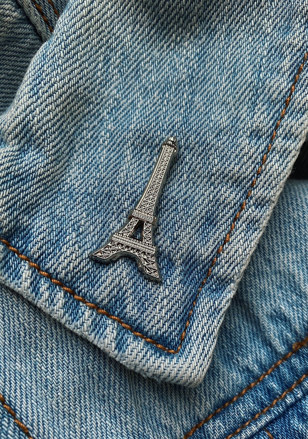 Eiffel Tower Pin Silver Eiffel Tower Lapel Pin Paris Pin Badge French ...
