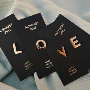 Golden Letter L Enamel Pin - Alphabet Lapel Pin - Gold Letter Pin ...