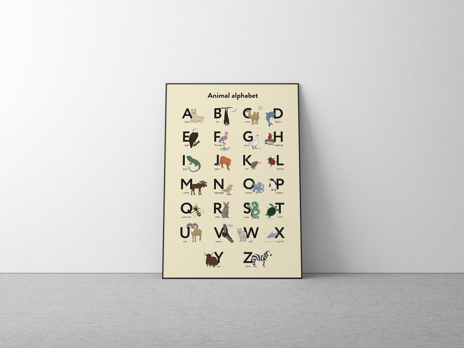 Tier Alphabet Poster - ABC Poster - Kinder Lernposter - Instant ...
