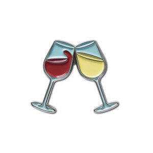 Wine Enamel Pin Red and White Wine Pin Wine Buddy Gift Cute Party Pin ...