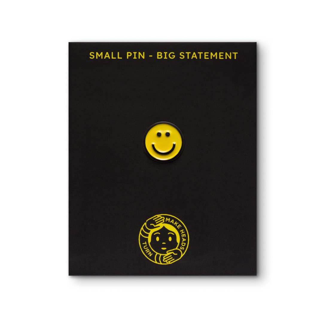 Smile Pin Iconic Yellow Smile Emoji Enamel Pin Funny Pin - Etsy