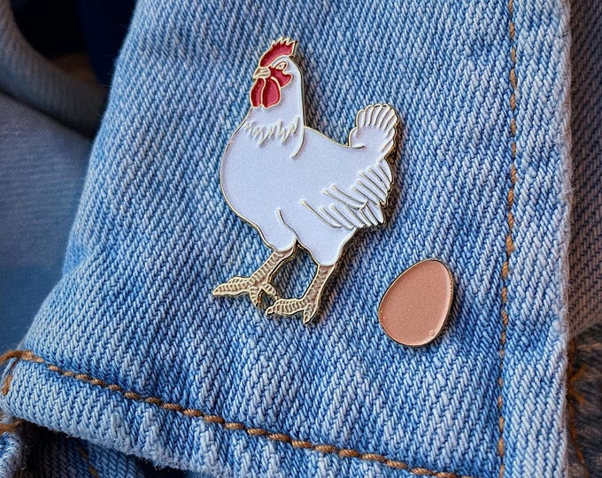 Chicken Hen Brown Bird Hard Enamel Pin - Etsy