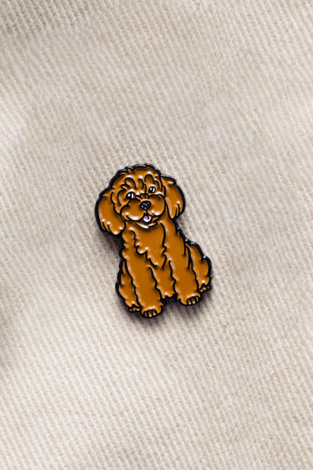 Toy Poodle Dog Enamel Pin - Maltipoo Brooch - Sweet Companion Badge ...