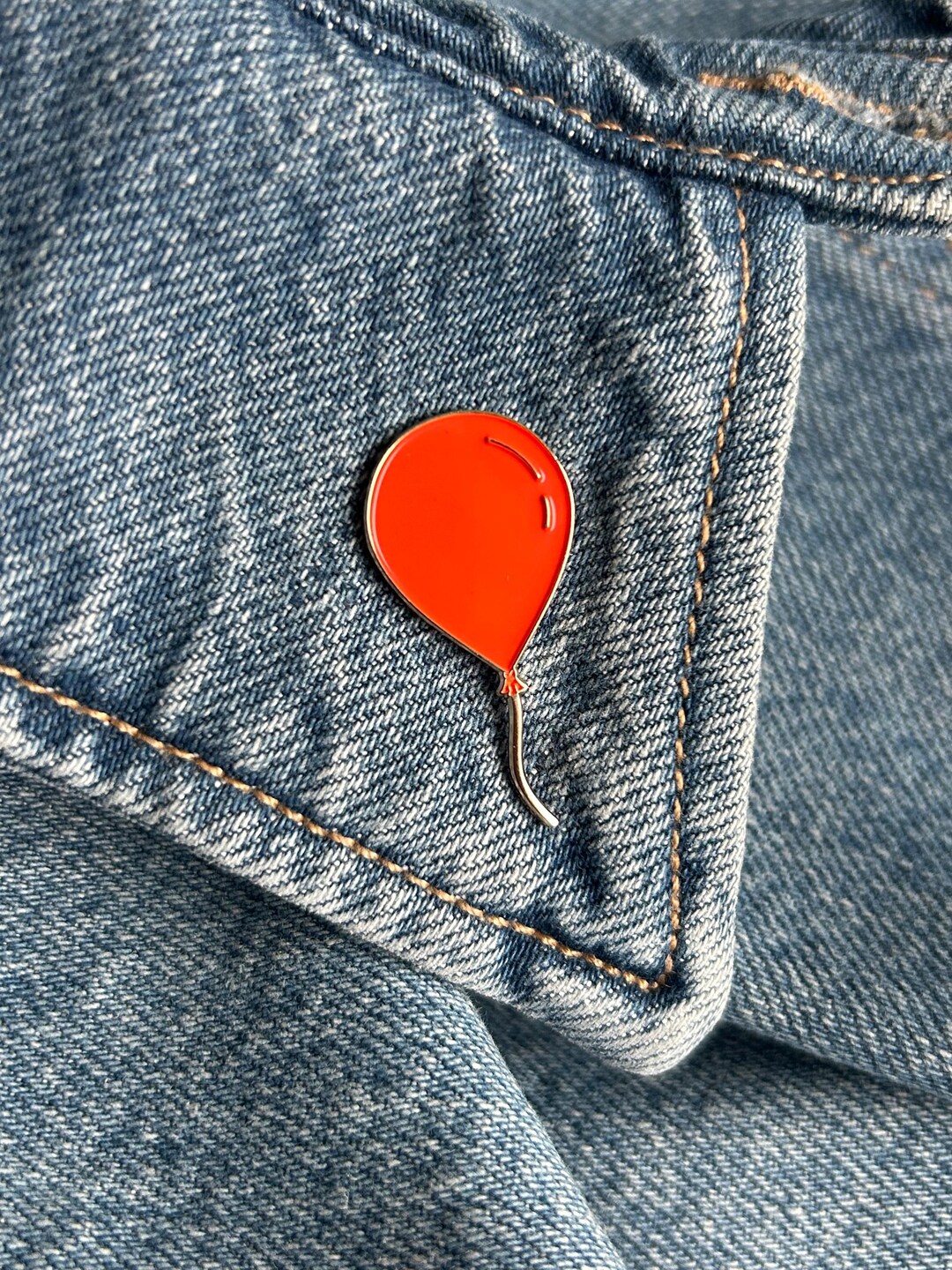 Red Balloon Enamel Pin - Kawaii Red Balloon Pin Badge - Minimal Red ...