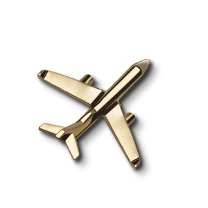 Golden Plane Enamel Pin - Airplane Lapel Pin - Travel Pin Badge ...