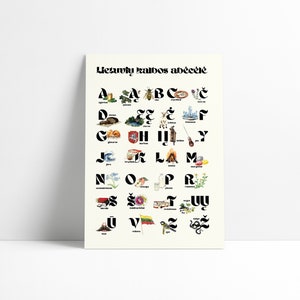 Lithuanian Alphabet Poster Lithuanian Souvenir Gift From | Etsy
