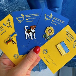 Ukrainian Flag Enamel Pin - Support Ukraine Lapel Pin - Slava Ukraini ...