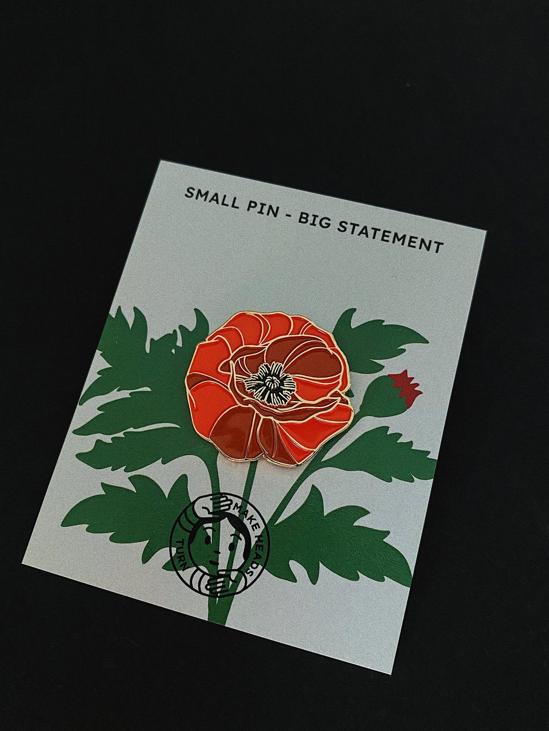 Poppy Enamel Pin Red Poppy Lapel Pin Nature Pin Poppy - Etsy