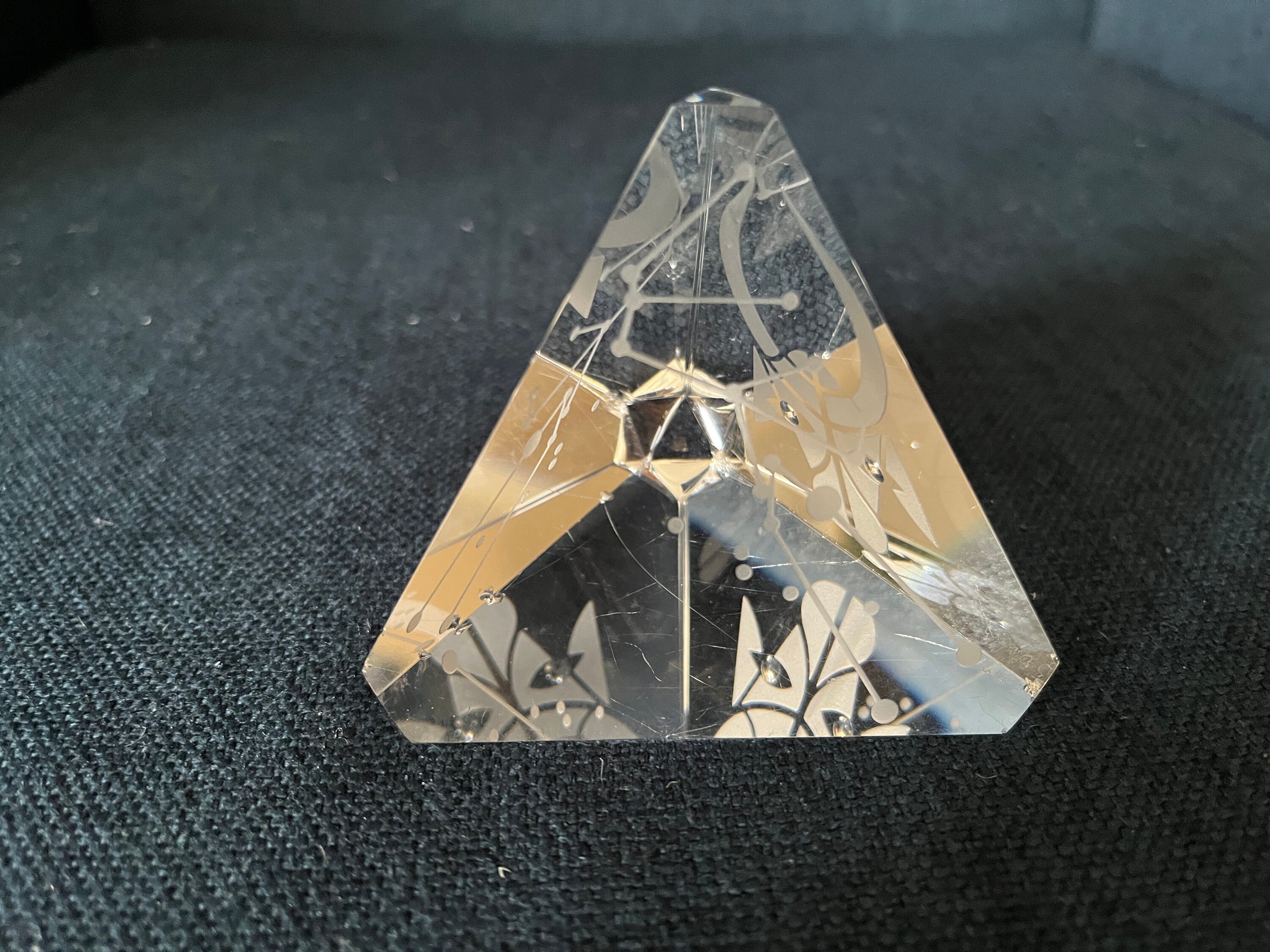 Steuben Etched Glass Zodiac Paperweight - Etsy