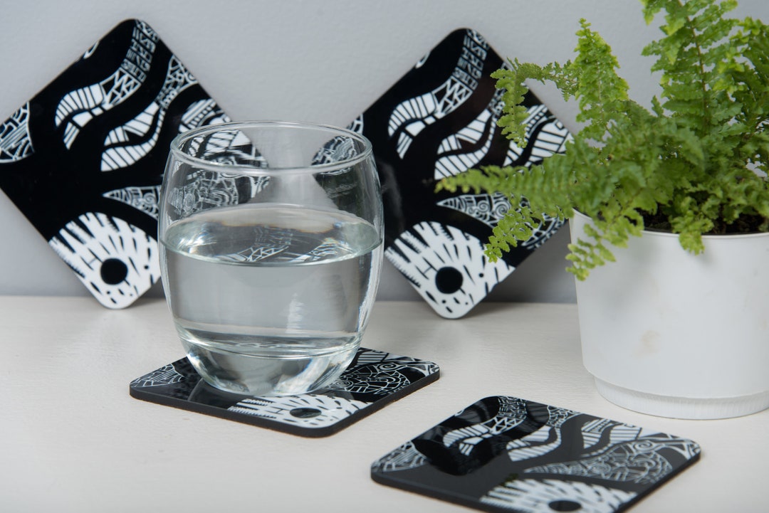 Abstract Art Coasters Set of Two - Etsy