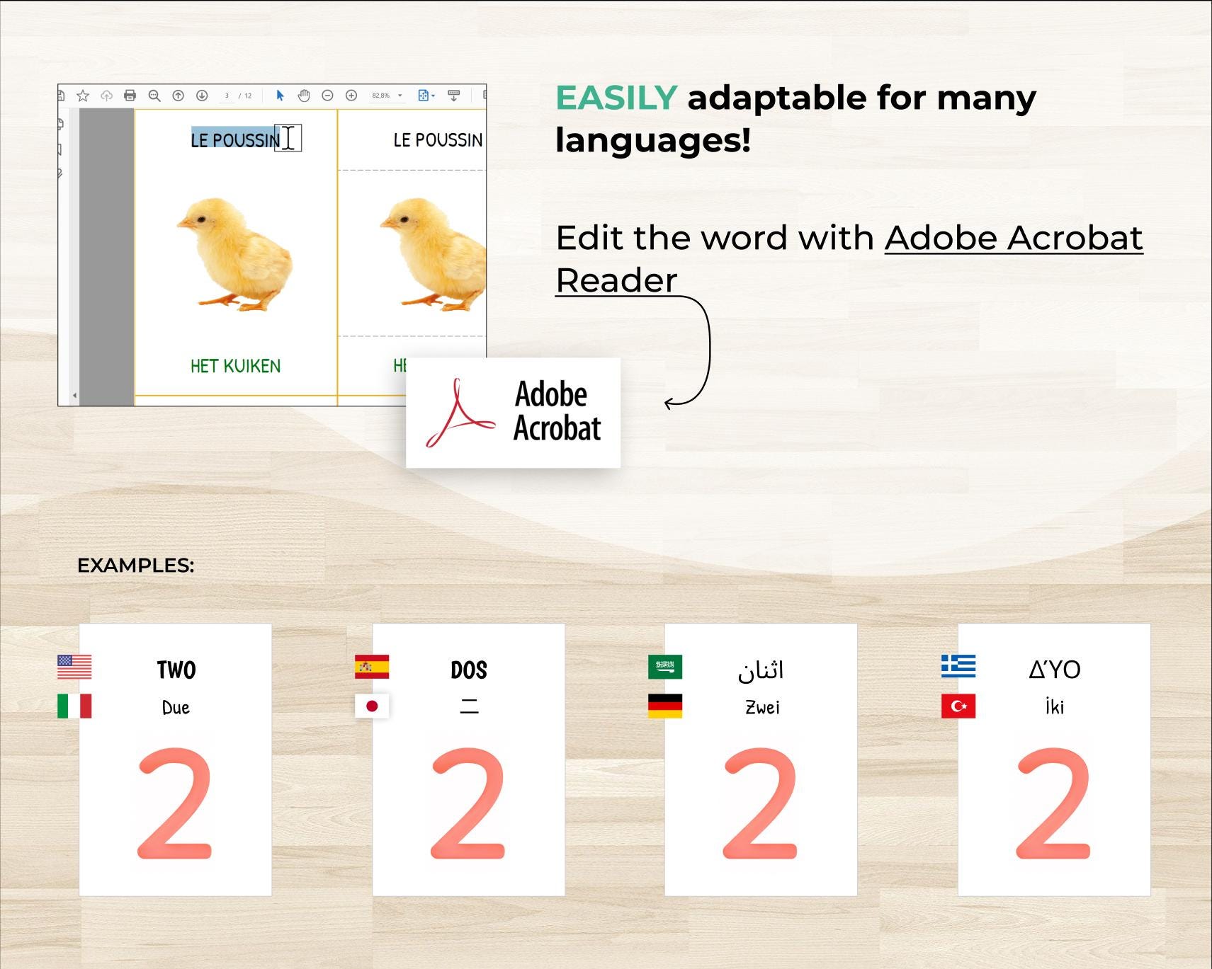 Bilingual Number Cards | Flashcards | Minimalist Watercolor Effect ...