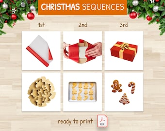 Christmas Sequencing Cards Activities for Montessori Kids Holidays ...