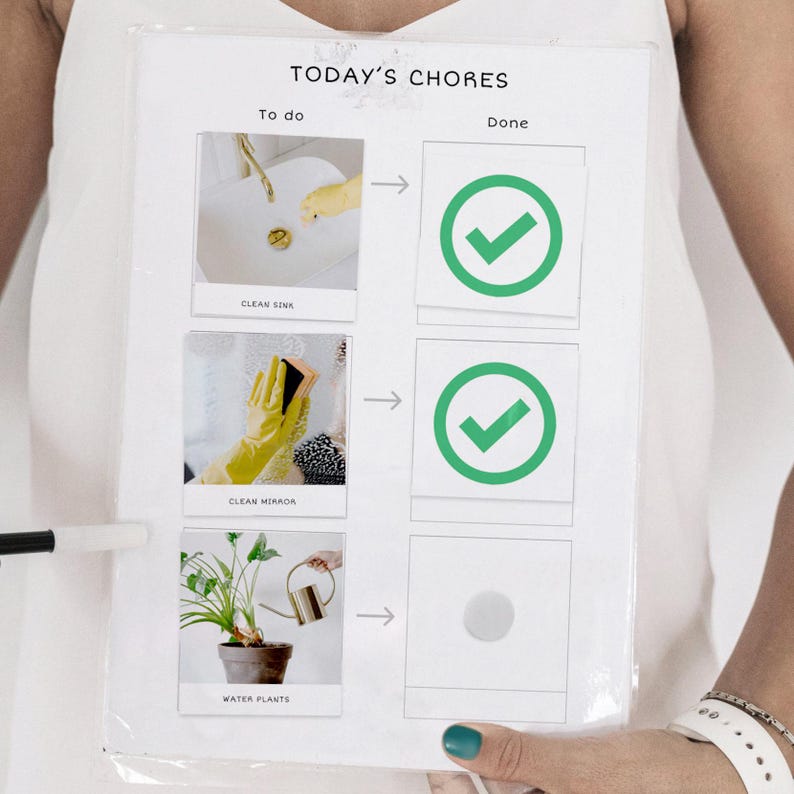 56 PERSONALIZED CHORES CARDS Montessori Activity Home Organization ...