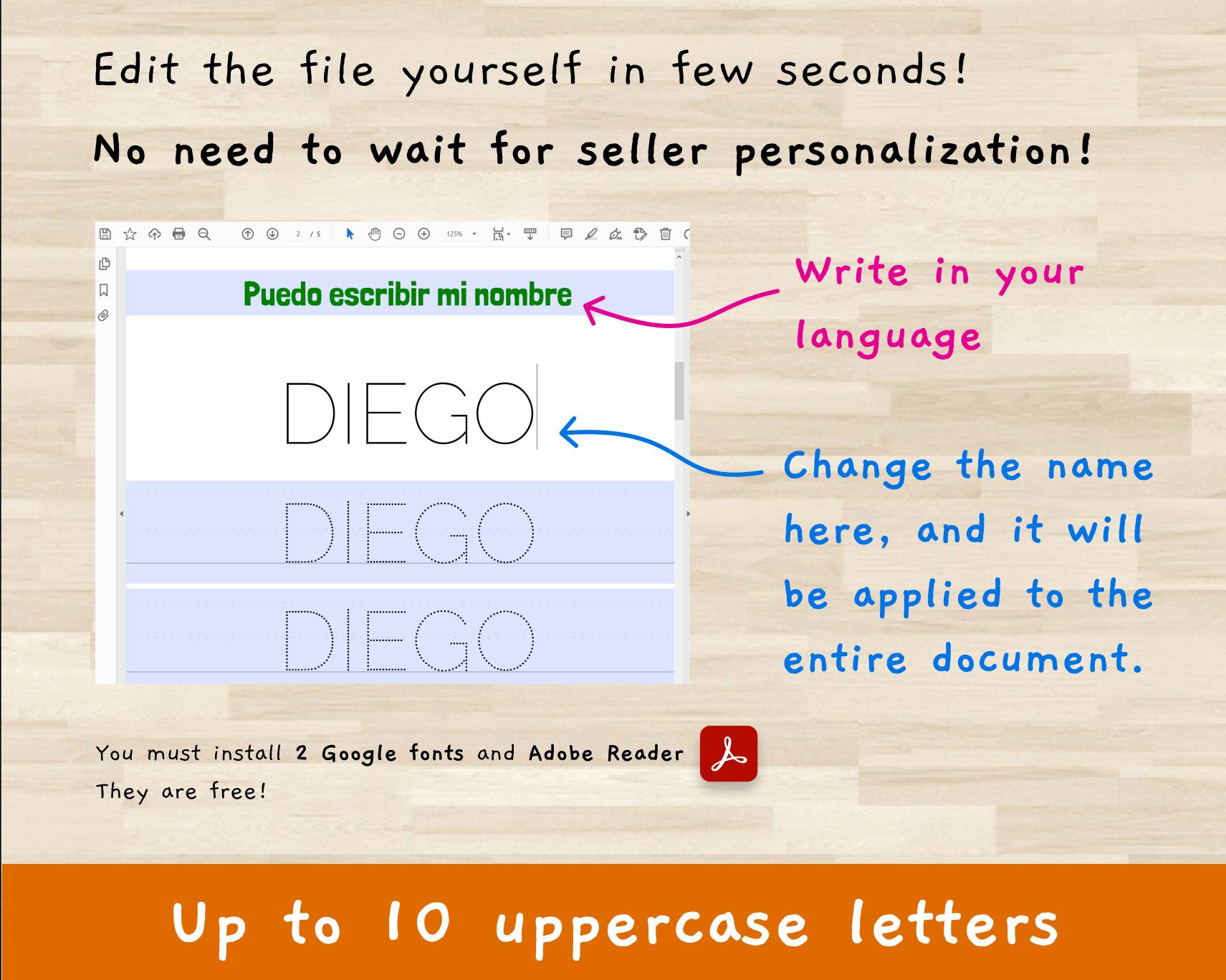 EDITABLE NAME TRACING Sheet My Name is First Name Worksheet I Can Trace ...
