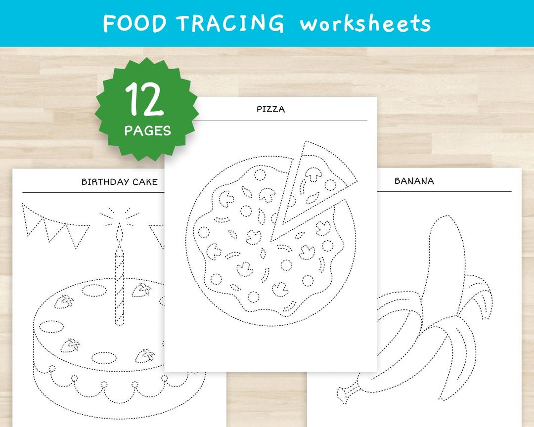 Preschool Exercise Tracing Food Tracing Shape Tracing Worksheets ...