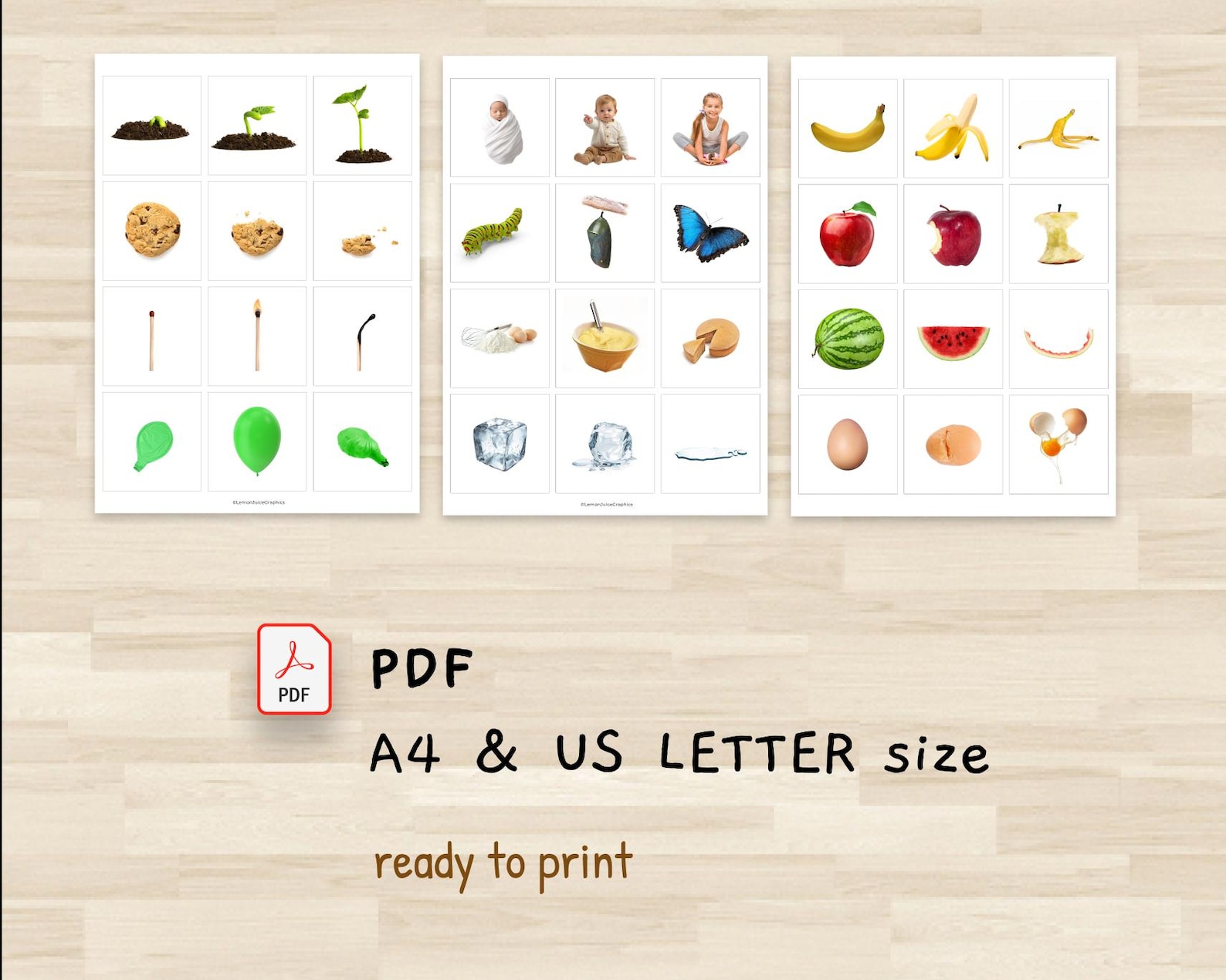 12 Montessori Educational Sequencing Cards Activity Sequence Flashcards ...