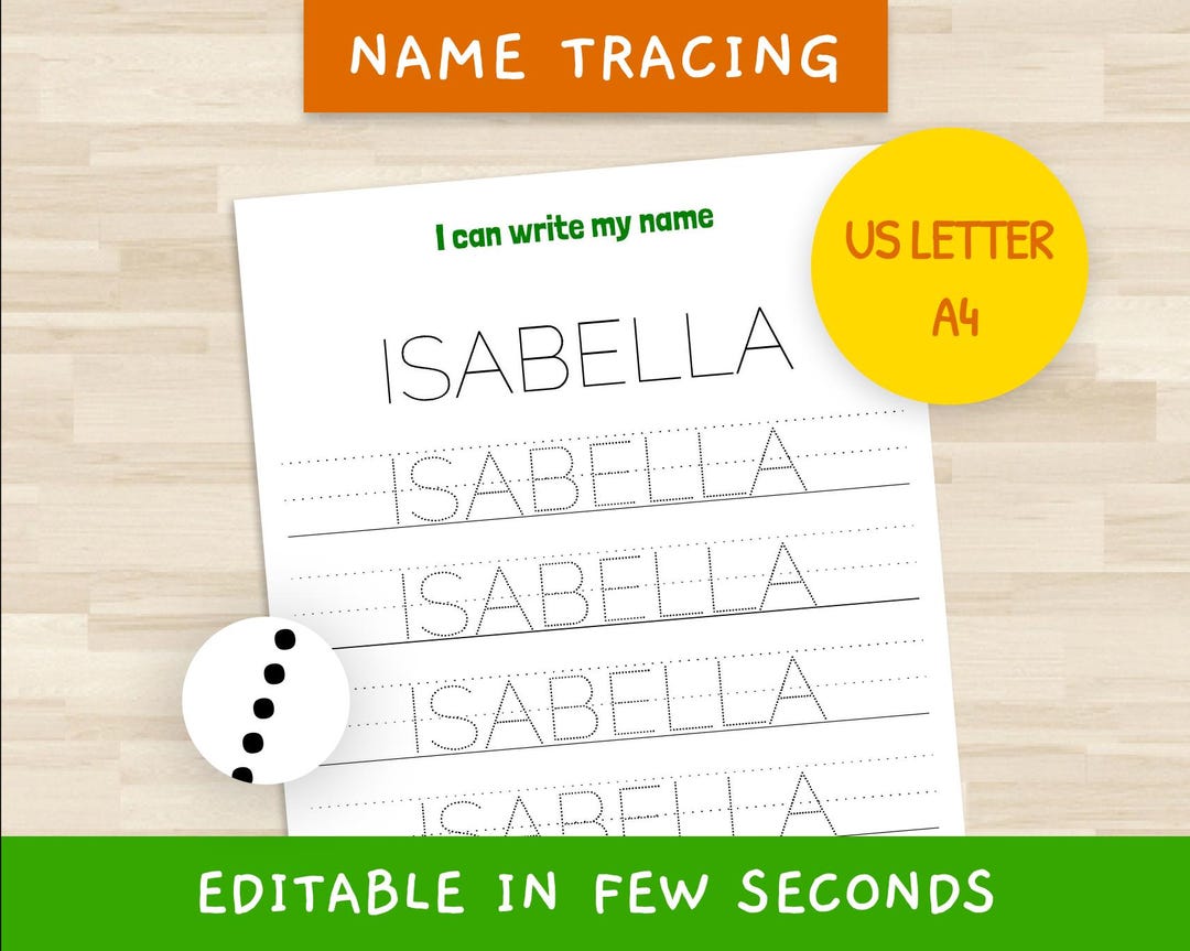 EDITABLE NAME TRACING Sheet My Name is First Name Worksheet I Can Trace ...